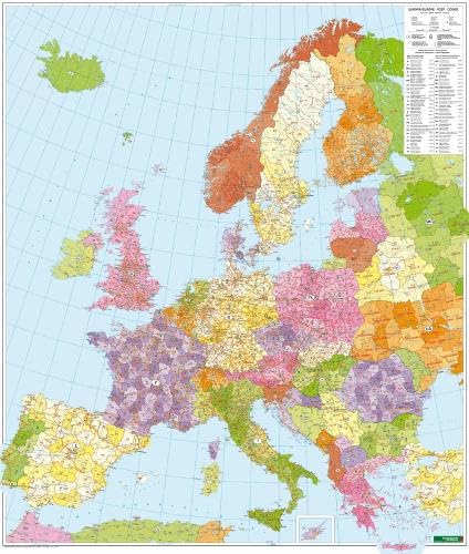 Buy Wall Map Magnetic Marker Board: Europe Postal Codes 1:3,700,000 ...