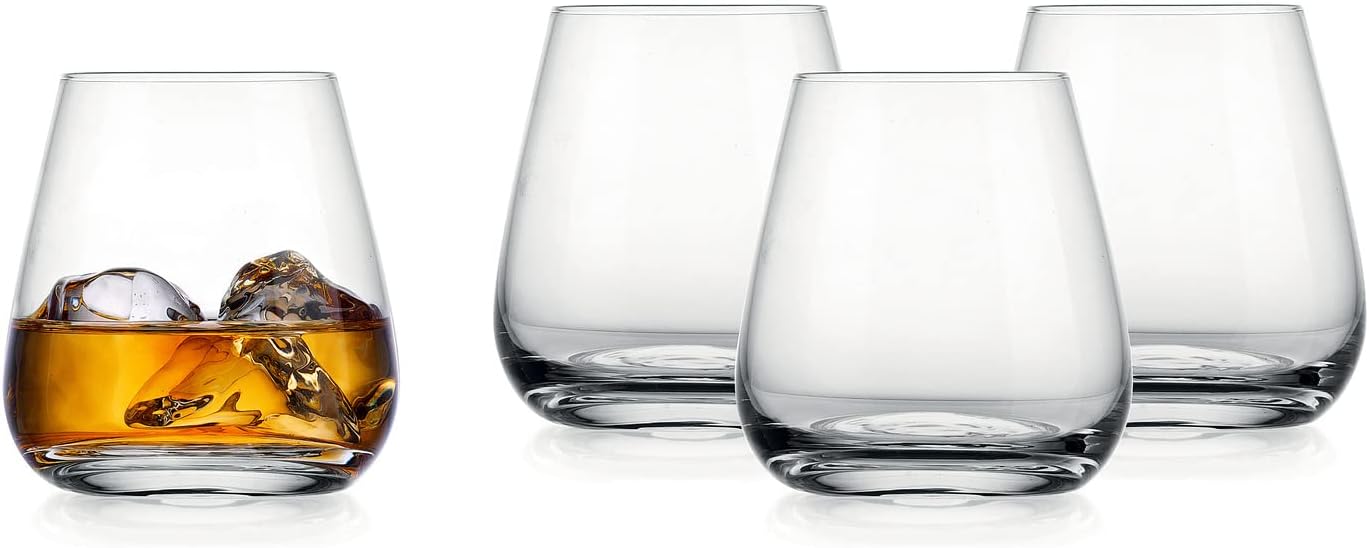 Amazon.com | Godinger Barware Horizion Double Old Fashioned Glasses ...