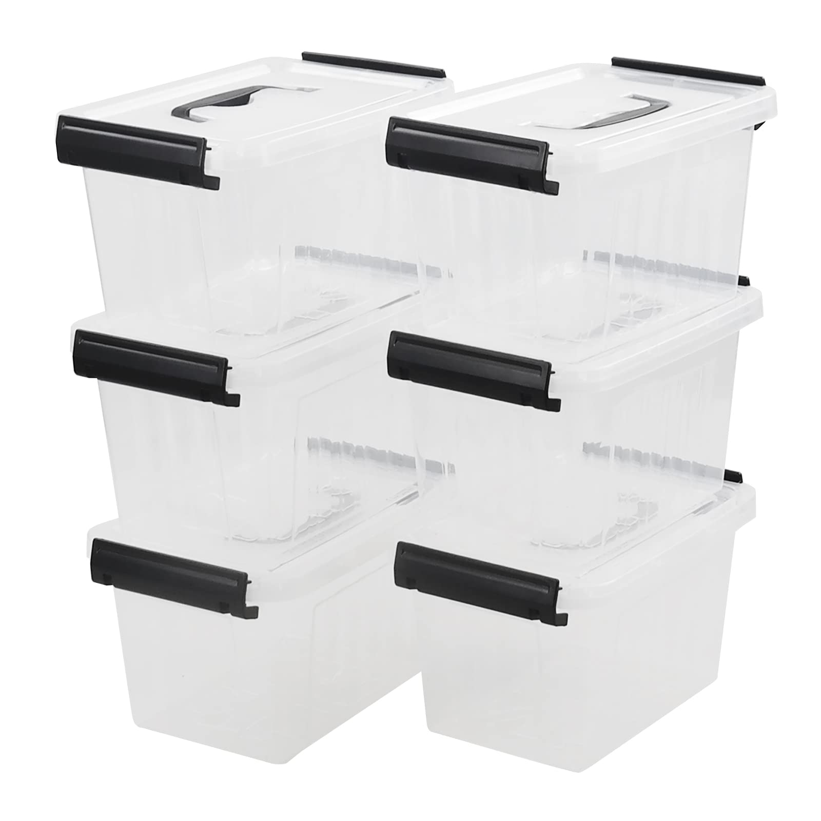 Yesdate Set of 6 Small Storage Boxes, Plastic Storage Box with Lids ...