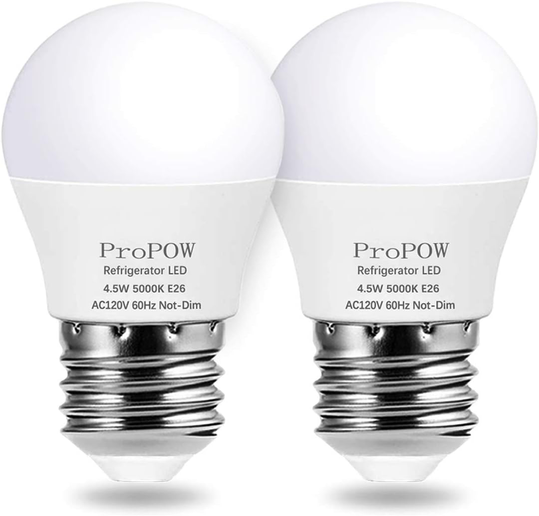 LED Refrigerator Light Bulb 40 Watt Equivalent 120V 4.5W Fridge Bulbs ...