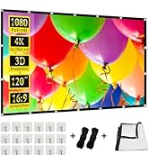 GAINVANE Projector Screen and Stand, 120 inch Portable Projector Screen ...
