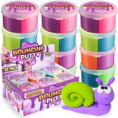 Amazon.com: Neon Bouncing Putty – (Bulk Pack of 12) Fluffy DIY Slime ...