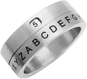 Decoder Ring for Secret Codes - Spinner Spy Ring (Silver, 11), Spy Gear ...
