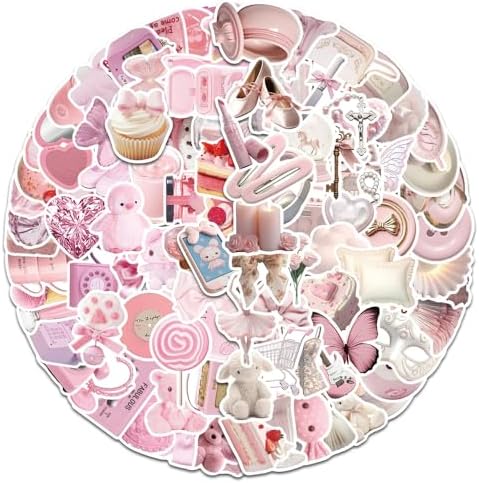 Amazon.com: 60 Pack Retro Pink Coquette Stickers for Girl Trendy ...