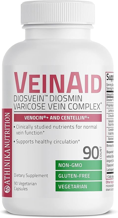 VeinAid Diosmin 1000mg DiosVein Varicose Vein Complex with Venocin ...
