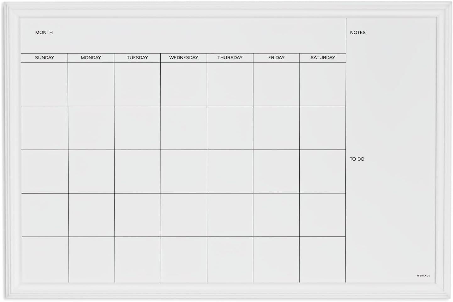 Amazon.com : TORASO Dry Erase Monthly Calendar Board, Solid Pine Wood ...