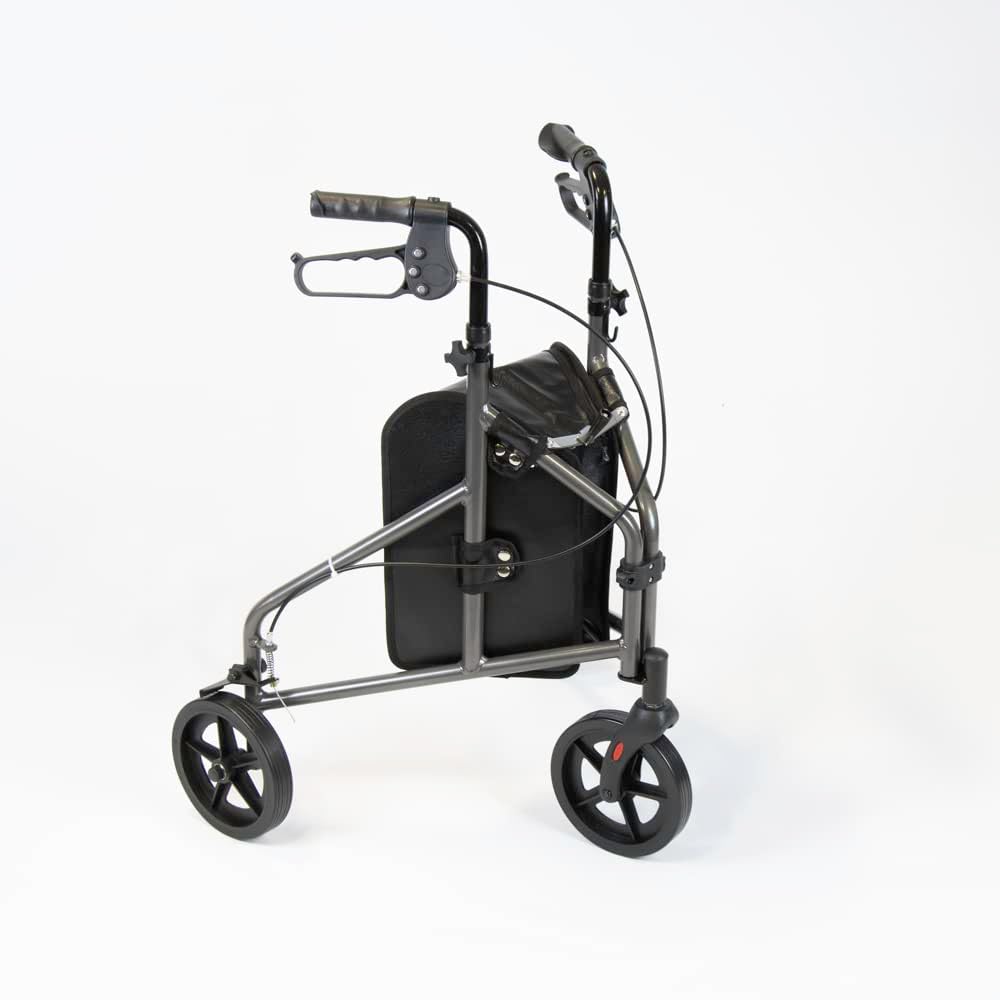 NRS Healthcare 3 Wheel Aluminium Rollator Walking Aid with Bag ...