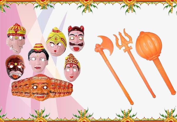 Buy Prime Dussehra Festival Combo Of God Role Play Face Mask with ...