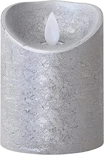 TechAffect Silver Battery Candle - Large Single Artificial Candles with ...