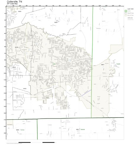 ZIP Code Wall Map of Collierville, TN ZIP Code Map Not Laminated ...