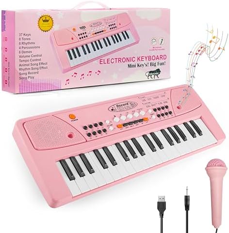 Buy Gesto Piano for Kids with Mic Recorder - 37 Keys 8 Rhythms 8 Tones ...