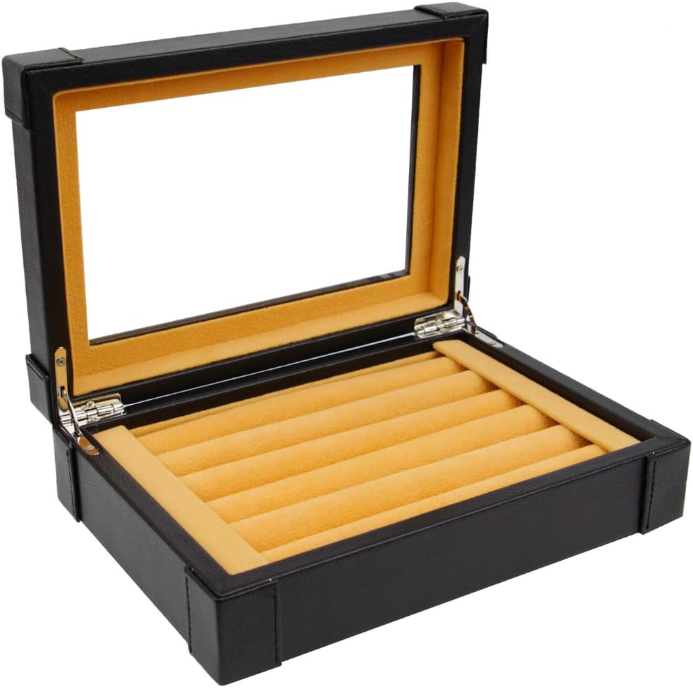 Amazon.com: Lifomenz Co Wood Cufflink Box with Glass Window Cufflink ...