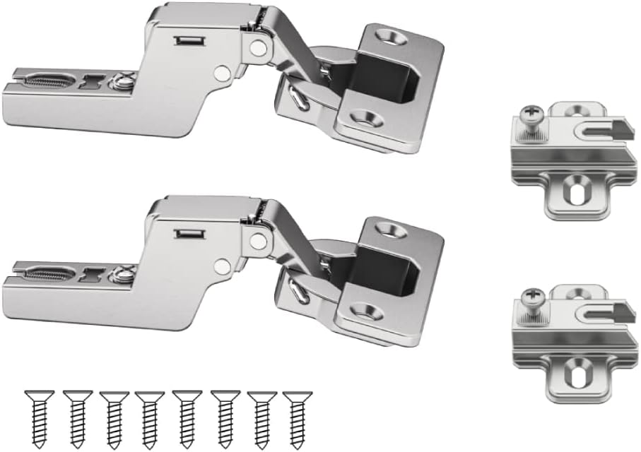 Kit 2 Hinges plus Adjustable Base and Screws - Hinge for Wardrobe Doors ...