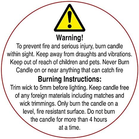 Candle Instruction - Warning Labels 30mm Round self Adhesive x 480 ...