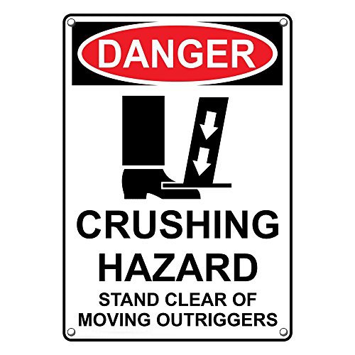 Weatherproof Plastic Vertical OSHA Danger Crushing Hazard Stand Clear ...