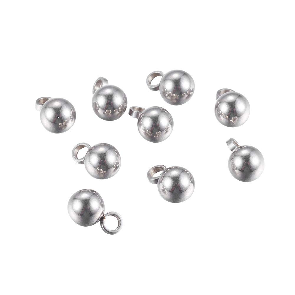 Amazon.com: PH PandaHall 100pcs Stainless Steel Round Pendants Small ...