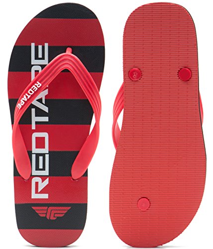 Buy Red Tape Men's Red and Black Flip-Flops and House Slippers - 6 UK ...