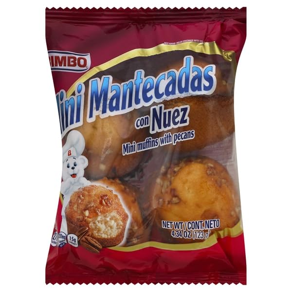 Amazon.com: Bimbo, Muffins Mantecadas With Pecans Mini, 4.34 Ounce ...