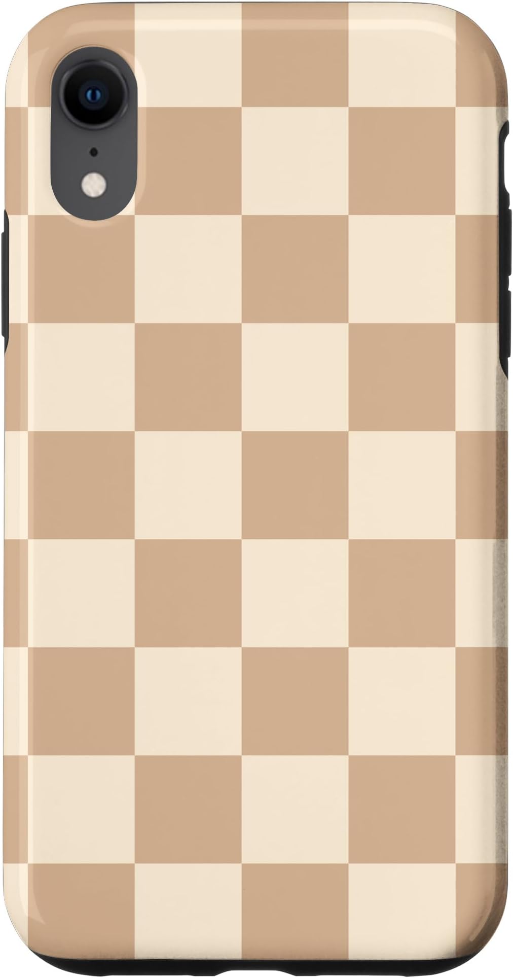 Amazon.com: iPhone XR Light Beige Classic Checkered Big Checkerboard ...