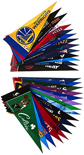 NBA Industries NBA Mini Pennant Set, Small, Black | Amazon price ...
