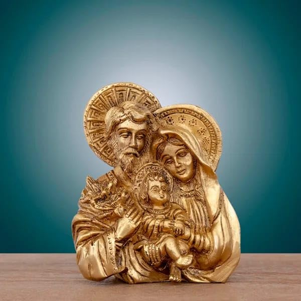 Sunpic Premium Brass Golden Holy Family Statue | Jesus Mary Joseph ...