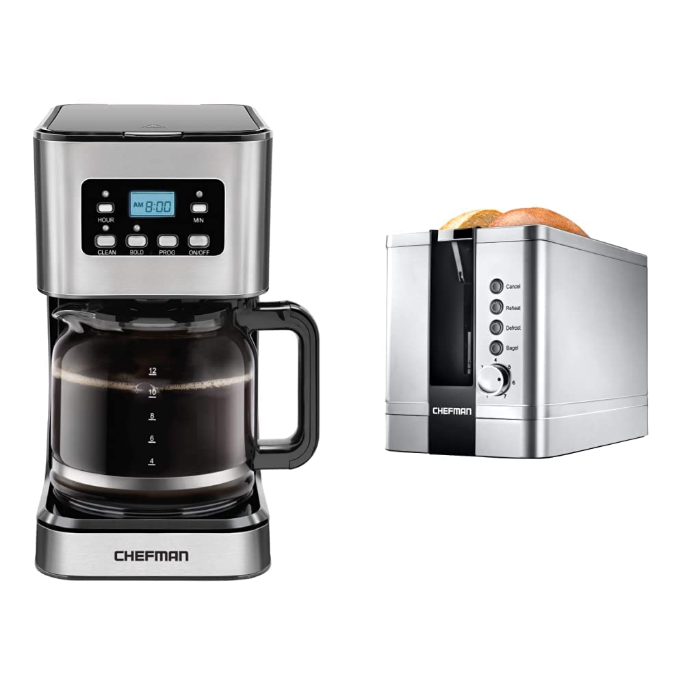 Amazon.com: Chefman 12-Cup Programmable Coffee Maker + 2-Slice ...