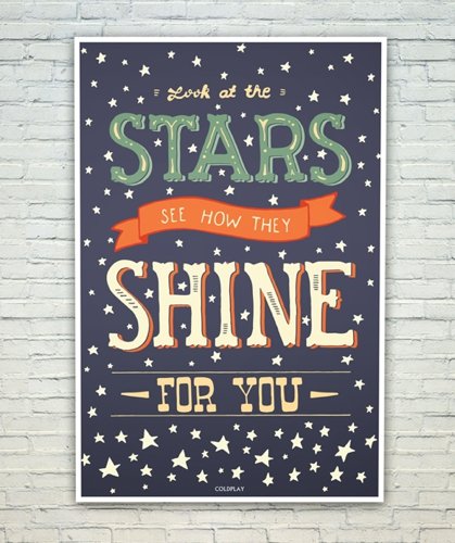 Posterskart Look at The Start Coldplay Typography Art Poster for Room ...