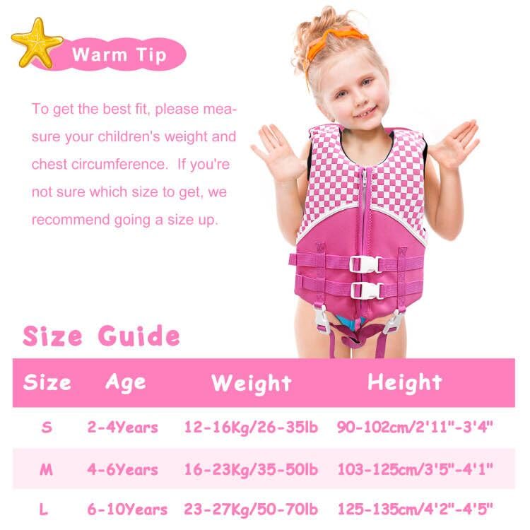 Snapklik.com : Chriffer Kids Swim Vest Life Jacket For 20-70 Pounds ...
