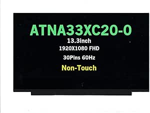 Amazon.com: WARWOLFTEAM 13.3inch 1920X1080 FHD 30Pins 60Hz Display LCD LED Replacement Screen ...