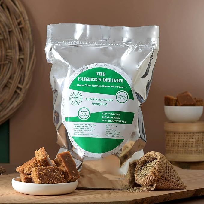 THE FARMER'S DELIGHT - Pure 100% Natural Caram Seed Ajwain Jaggery 900G ...