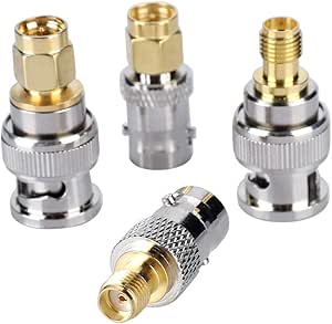 SUNGOOYUE Adaptador BNC Macho, 4PCS Conector de Antena Coaxial BNC Macho Hembra a SMA Macho ...