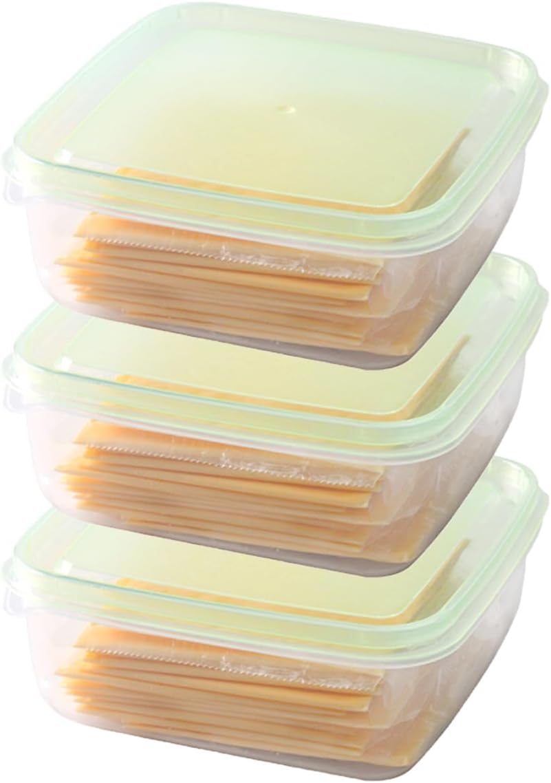 Amazon.com: Vellsenne Sliced Cheese Container for Fridge 3 Pack ...