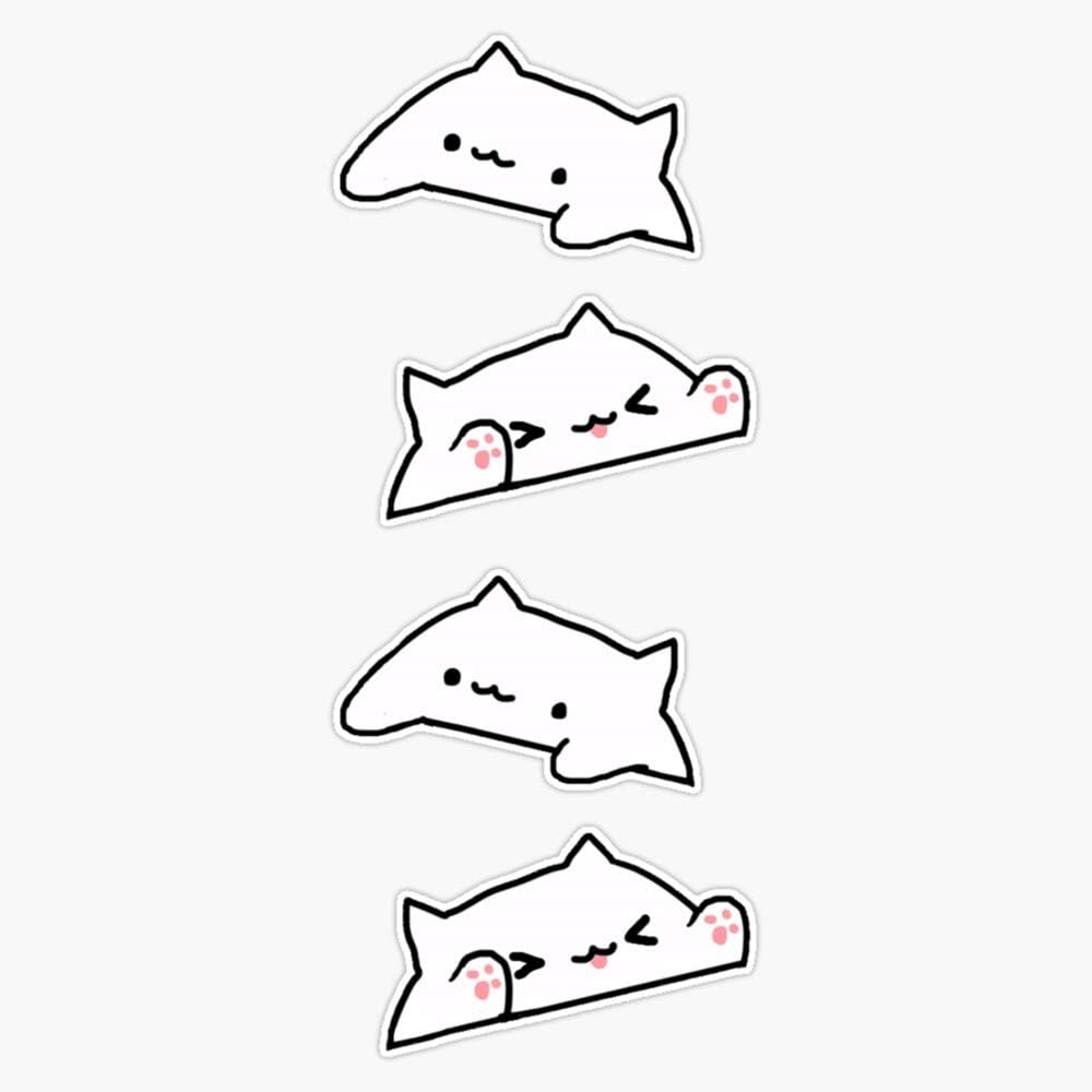 Amazon.com - Cute Bongo Kitty Cat Sticker Vinyl Bumper Sticker Decal ...
