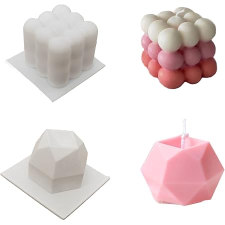 Amazon.com : 3 Pack Silicone Candle molds, MaehSab 3D Bubble Cube Wax ...