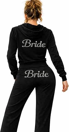 Amazon.com: Bride Velour Tracksuit: Pink 'Bride' Detail, Luxury ...