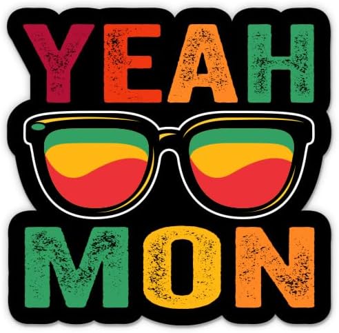 Amazon.com: Yeah Mon Stickers - 2 Pack - Waterproof Vinyl for Car ...