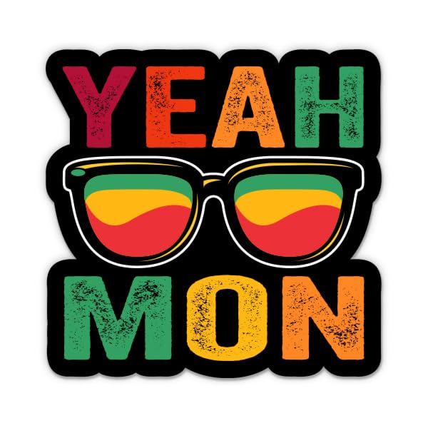 Amazon.com: Yeah Mon Stickers - 2 Pack - Waterproof Vinyl for Car ...