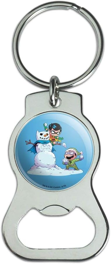 Amazon.com: GRAPHICS & MORE Robin and Riddler Snowball Fight Keychain ...