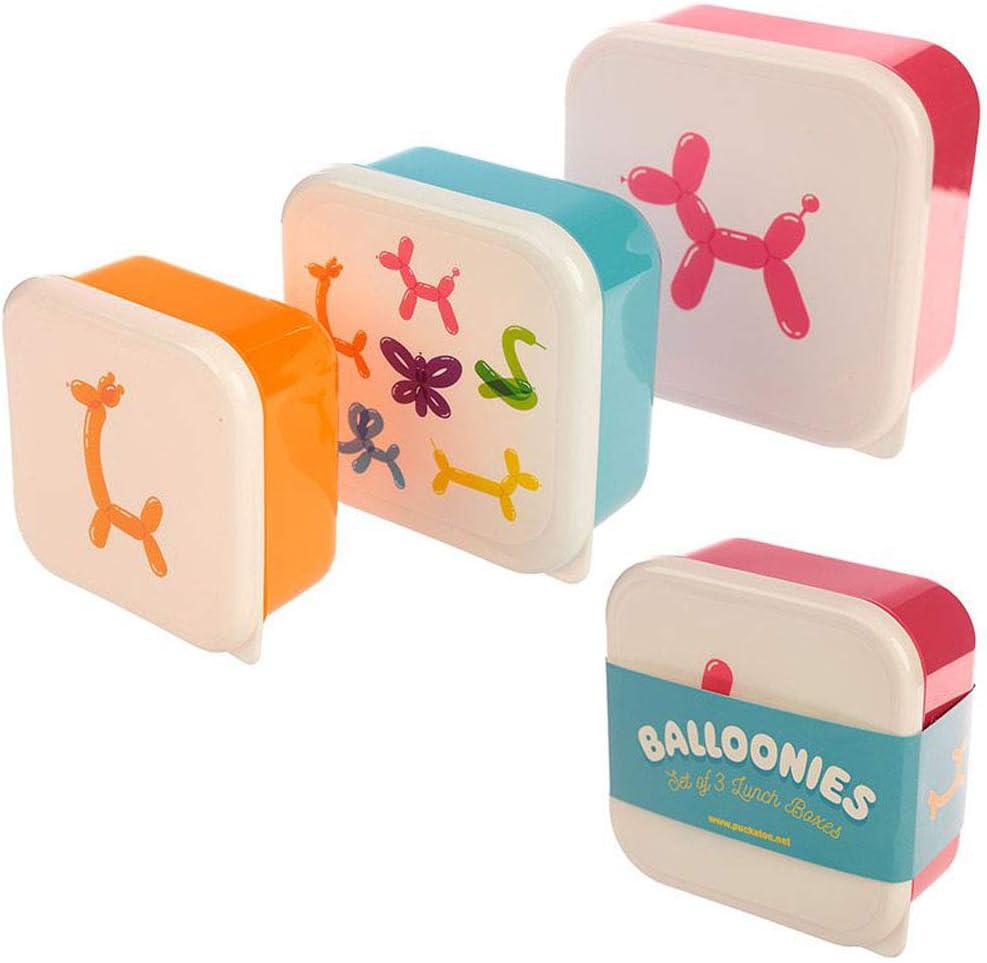 Puckator Set of 3 Lunch Boxes - Balloonies Balloon Animals : Amazon.co ...