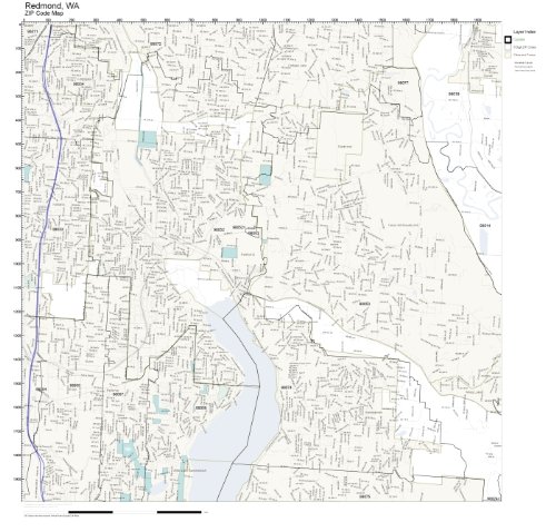 Amazon.com : ZIP Code Wall Map of Redmond, WA ZIP Code Map Laminated ...