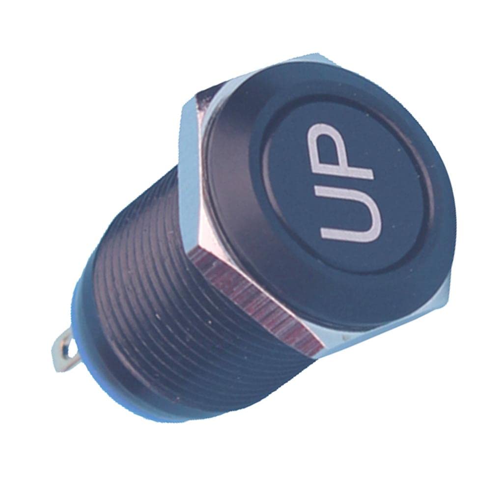 WOMBLE UP 12mm 250V 3A Resetable Push Button Power Switch Flat Black ...