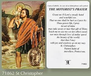 rosarybeads4u St Saint CHRISTOPHER Motorists Prayer Card & Medal ...