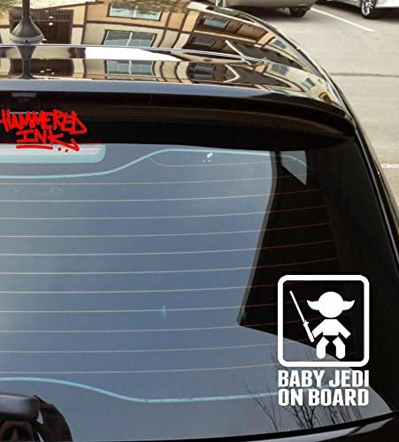 Baby Jedi on Board Die Cut Vinyl Car Decal Wall Sticker : Amazon.ca ...