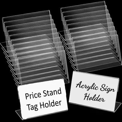 3nesh Collections Clear Design Acrylic Table Display Label Price Tag ...