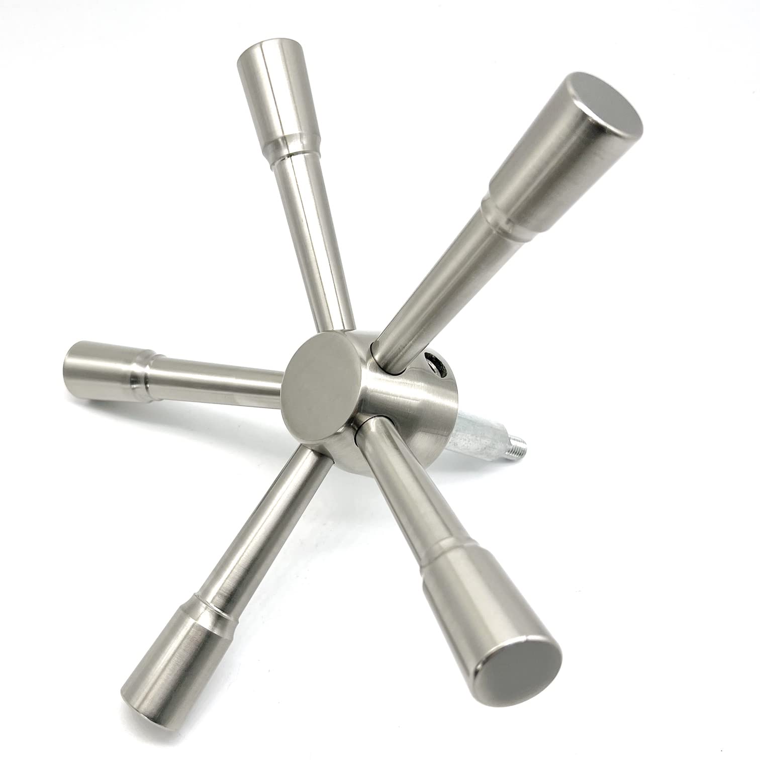 YOSEC 5 spoke gun safe handle with nickel stainless steel finish fits ...