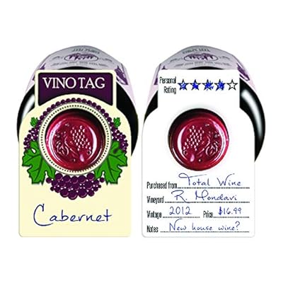 Buy Vino Tag Two Sided Wine Bottle Tags - Large Paper Wine Tags for ...