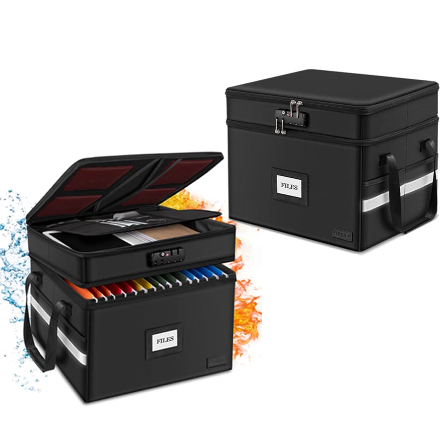Snapklik.com : ETRONIK 2 Pack Fireproof Document Box, File Box Storage ...