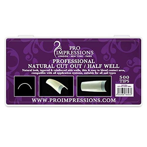 Amazon.com: Pro Impressions Advance Natural Cut Out/Half Well 50 Nail ...