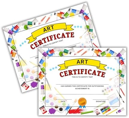 Amazon.com : Art Certificate of Achievement for Kids | 50 pk 8.5x11 ...