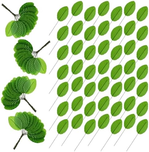 Amazon.com: Hariendny 200 PCS Green Leaves Crafts Artificial Leaves ...